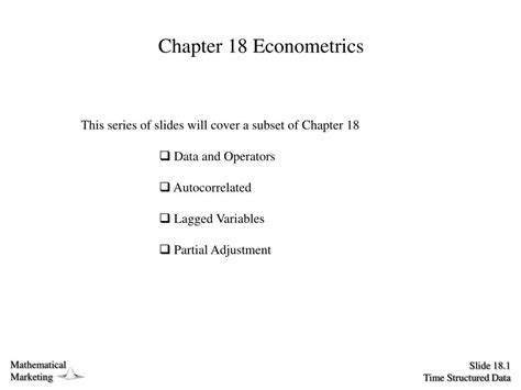 Ppt Chapter 18 Econometrics Powerpoint Presentation Free Download