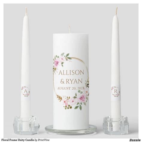 Floral Frame Unity Candle Zazzle Candles Unity Candle Candles