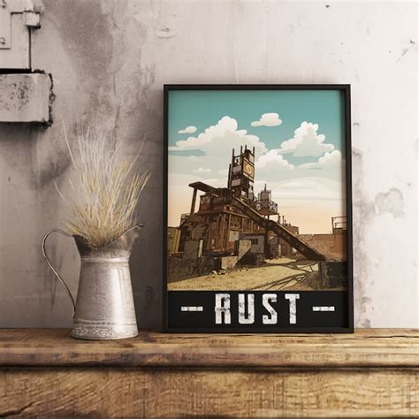 Rust Map Poster Etsy