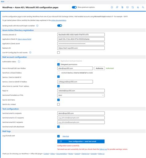 wpo365 microsoft 365 graph mailer para wordpress descargar