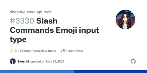 Slash Commands Emoji Input Type · Discord Discord Api Docs · Discussion