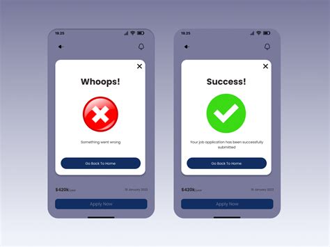 Error Message Page And Success Message Page By Harafsan Alhad On Dribbble