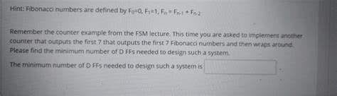 Solved Hint Fibonacci Numbers Are Defined By