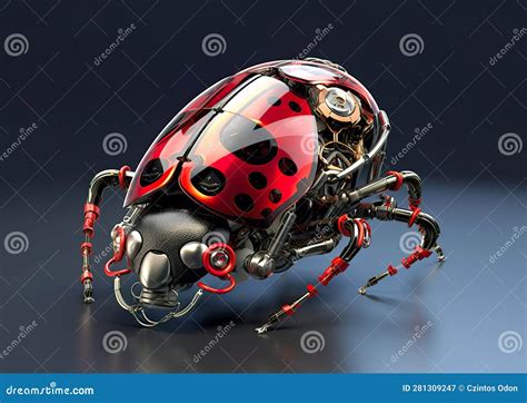 Ladybug Robot With The Technological Solutions Of The Future Stock