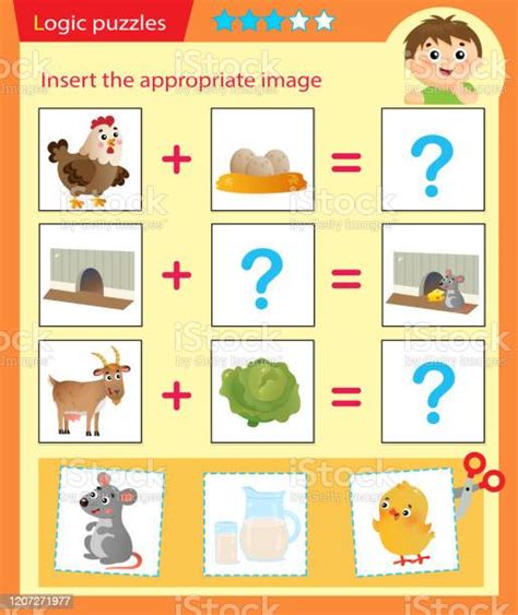 아이들을위한 논리 퍼즐 일치하는 게임 어린이를위한 교육 게임 올바른 개체와 일치합니다 미취학 아동을위한 워크 시트 벡터 디자인 검색에 대한 스톡 벡터 아트 및 기타 이미지