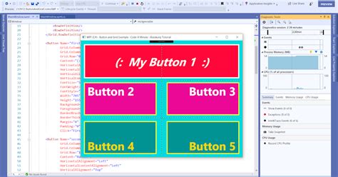 Visual Studio 2019 Wpf C Source Code And Xaml Using The Grid Layout