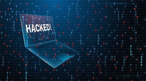 Laptop Hacked And Program Binary Code Is Protection Background For