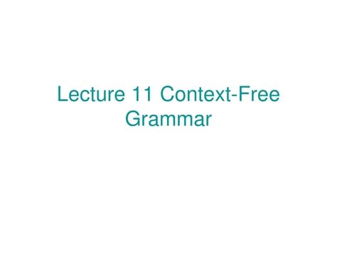 PPT Context Free Grammar In Theoretical Computer Science PowerPoint Presentation ID