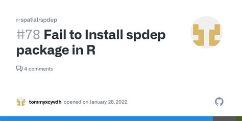 Fail To Install Spdep Package In R · Issue 78 · R Spatialspdep · Github