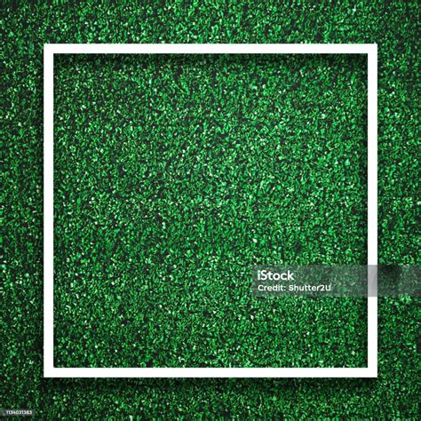 직사각형 사각형 흰색 프레임 가장자리 그림자 배경으로 녹색 잔디에 장식 배경 요소 개념입니다 검정색 공간에 채워진 텍스트 삽입의 공간을 복사 합니다 0명에 대한 스톡 사진