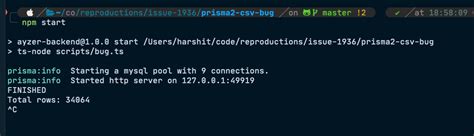 20 000 csv insertions causing error in connector · issue 1936 · prisma prisma · github