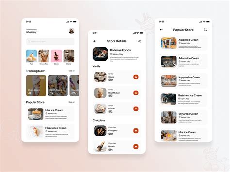 Ice Cream Mobile App Ui Design App Design On Behance