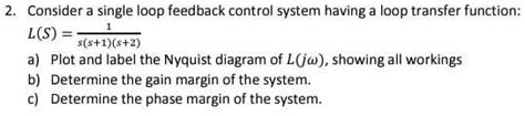 2 Consider A Single Loop Feedback Control System Having A Loop Transfer Function Ls 1s