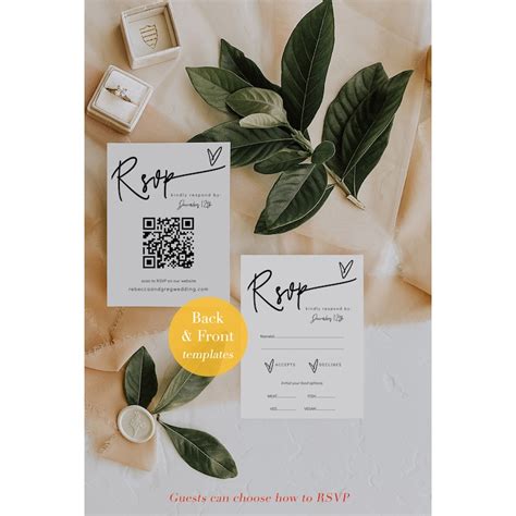 QR Code Rsvp Card Wedding Rsvp QR Code Scan To Rsvp Online Etsy