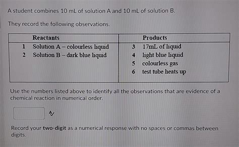 Solved A Babe Combines ML Of Solution A And ML Of Chegg Com