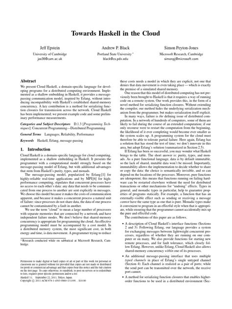 Haskell In Cloud Has Good References Pdf