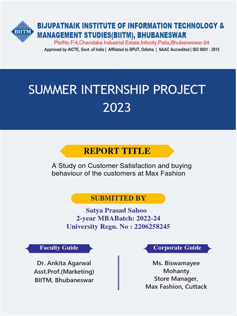 Satya Prasad Sahoo Final Sip Report Pdf Retail Strategic Management