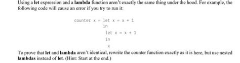 solved using a let expression and a lambda function aren t