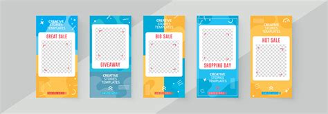 5 소셜 네트워크 스토리 디자인 수직 배너 또는 전단지 템플릿을 슬라이드합니다 소셜 미디어에 대한 미니멀 한 이야기의 집합 0