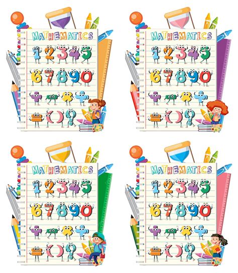 Premium Vector Colorful Mathematics Notebook Cover Design