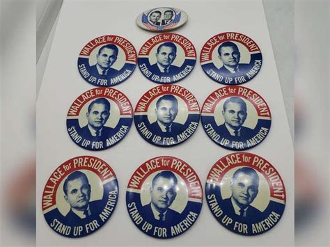10 George Wallace For President Pinback Buttons 1968 3 Buttons