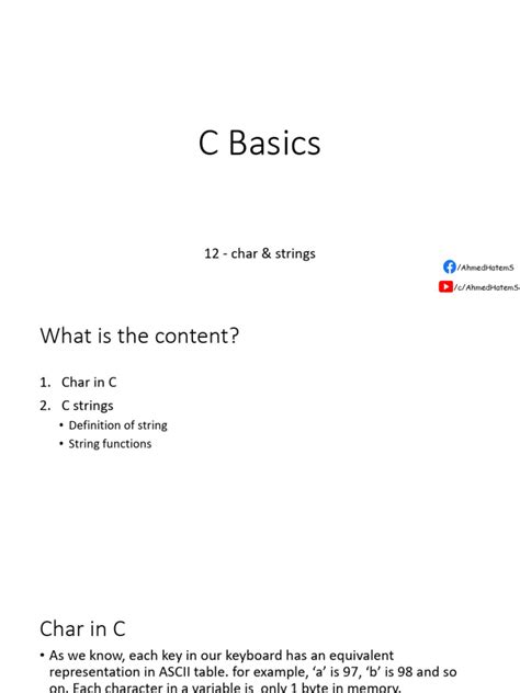 12 C Basics Char Strings Pdf