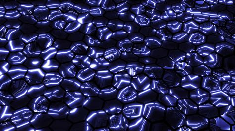 Hexagon Shape Connection Wave Flowing Moving And Glow Energy Surface From Hexagons In Wave