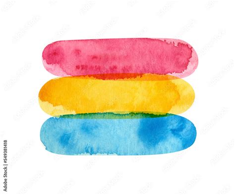 Pansexual Pride Watercolor Clipart Lgbt Art Rainbow Clipart Stock