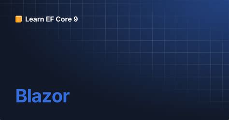 Blazor Learn Ef Core 9