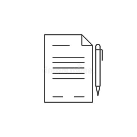 Contract Thin Line Icon Document Outline Vector Logo Illustration Linear Pictogram Isolated On