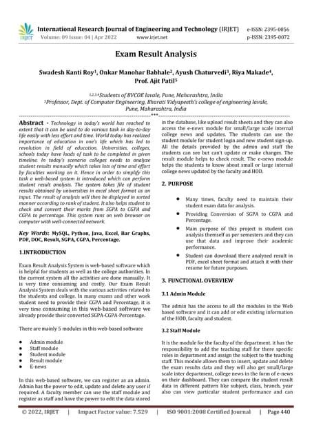 Student Result Analysis System Pdf