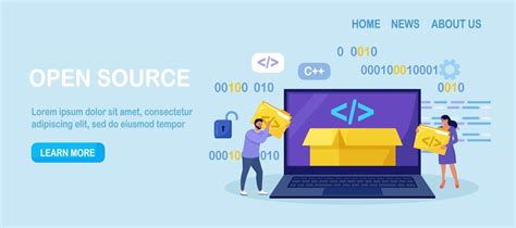 Premium Vector Open Source Tiny Programmers Programming Website For