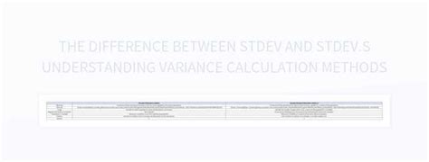 The Difference Between Stdev And Stdev S Understanding Variance
