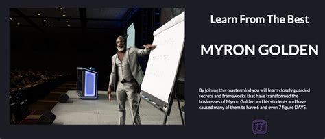 Myron Golden Trainings That Transform
