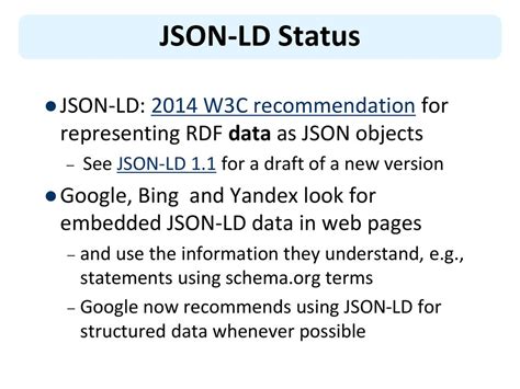 json for linked data a standard for serializing rdf using json ppt