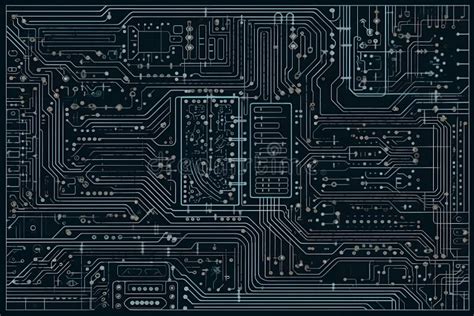 High Tech Electronic Circuit Board Background Neural Network Ai Generated Stock Illustration