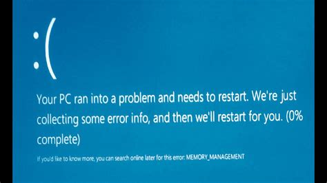 Soluciona La Pantalla Azul Error Memory Management En Windows 10