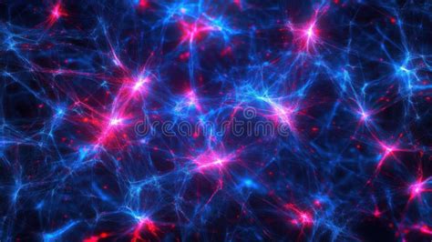 Abstract Neural Network Visualization With Vibrant Electric Blue And