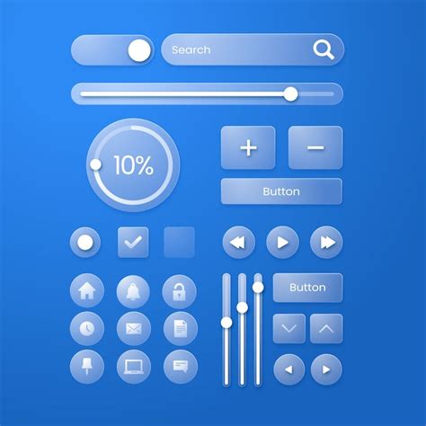 Premium Vector Gradient Glassmorphism Effect Ui Elements Collection