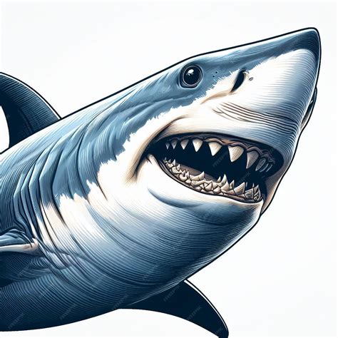 Smiling Great White Shark Vector Illustration Wallpaper Drawing Icon
