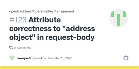 Attribute Correctness To Address Object In Request Body · Issue 123