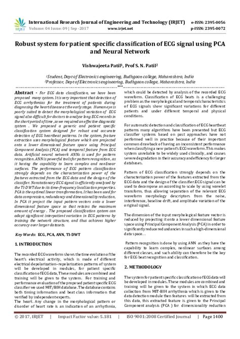 Pdf Robust System For Patient Specific Classification Of Ecg Signal