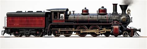 증기 기관차 측면 뷰 검은색 배경 프리미엄 사진