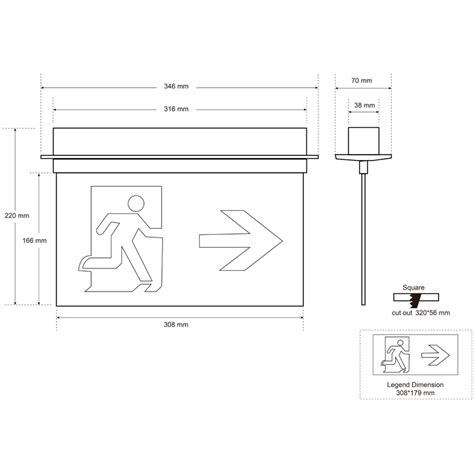 Industrial Wholesale Emergency Exit Sign Lighting Pcs SMD LED ABS End Cap Polystyrene