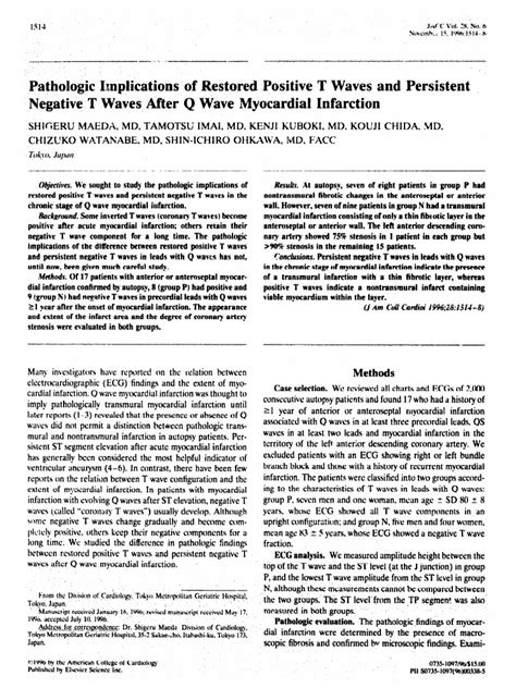 Pathologic Implications Of Restored Positive T Waves And Persistent