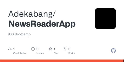 GitHub Adekabang NewsReaderApp IOS Bootcamp