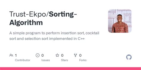 Github Trust Ekposorting Algorithm A Simple Program To Perform Insertion Sort Cocktail Sort