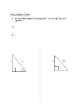 Intro To Right Triangle Trigonometry Guided Notes By Adam Knust