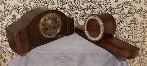 Лот стари часовници Антиквариат Русе Лот стари масивни дървени каминни часовници едини