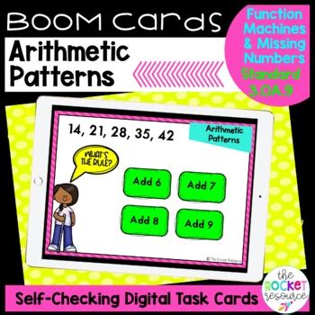 Arithmetic Patterns BOOM Cards OA By The Rocket Resource TPT